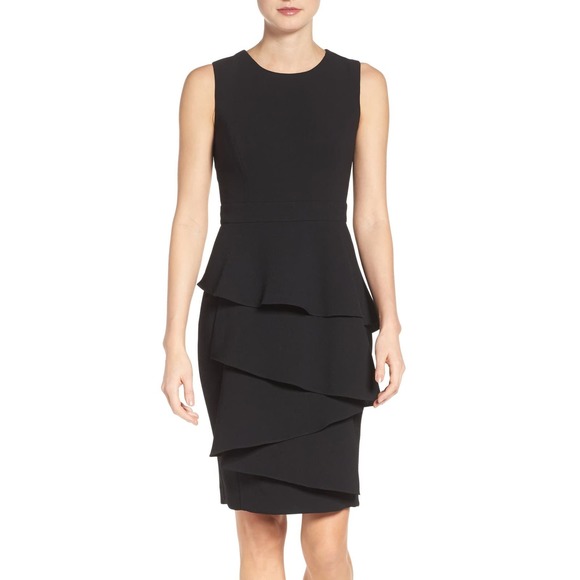Eliza J | Dresses | 3for3 Eliza J Ella Ruffle Cascade Crepe Sheath ...